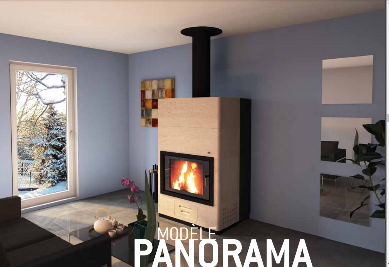 Alliance Feu Design - Foyer combiné bois/pellet PANORAMA - IWONA PELLETS